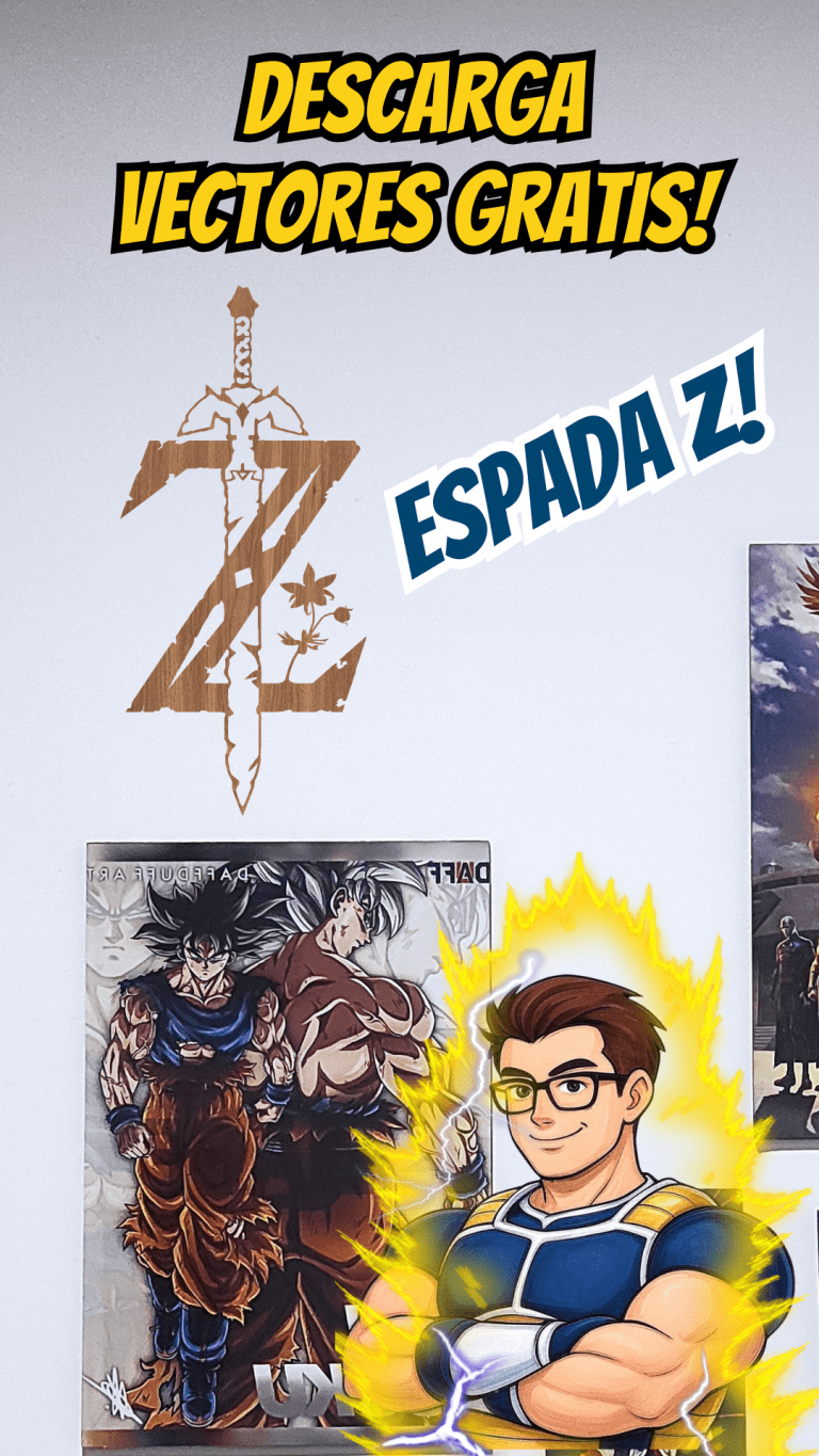 Espada Z Cuadro Pared Estilo Anime – Vector para Corte y Grabado – El ...